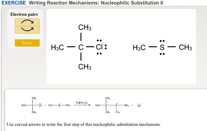 SOLVED: Exercise: Writing Reaction Mechanisms - Nucleophilic Substitution II Electron pairs CH3 ...
