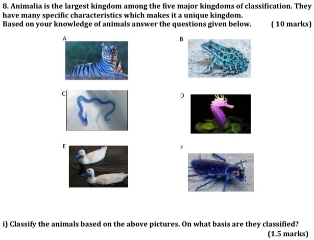 8. Animalia is the largest kingdom among the five major kingdoms of ...