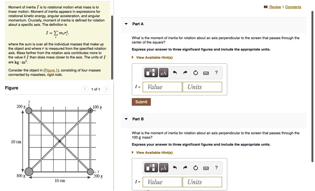 Moment of inertia I is to rotational motion what mass is to linear motion. Moment of inertia ...