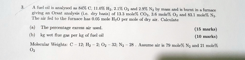 SOLVED: A fuel oil is analysed as 84% C,11.0% H22.1% O and 2.9% N by ...