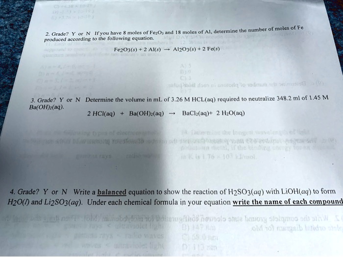 SOLVED: number of moles of Fe Tyou have a ofeo Orade? produced ...