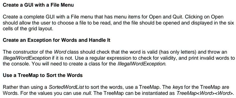 Solved Create A Gulwith A File Menu Create A Complete Gui With A File Menu That Has Menu Items