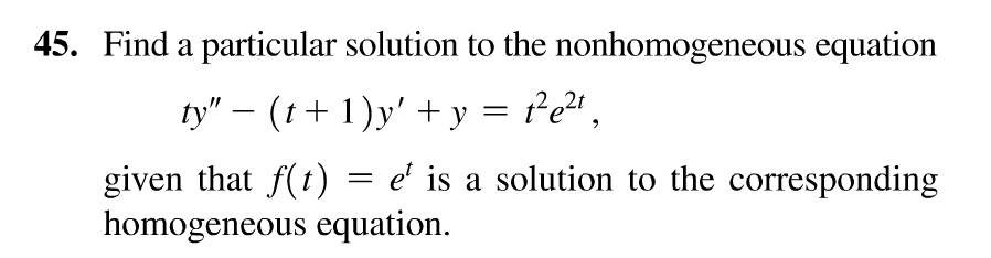 SOLVED: 45. Find a particular solution to the nonhomogeneous equation ...