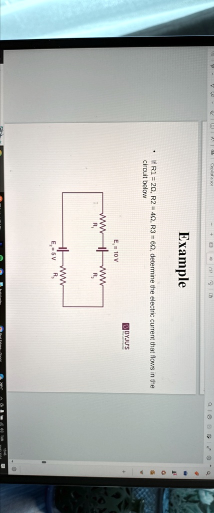 if r1 2 r2 4 r3 6 determine the electric current that flows in the circuit below given e 10v to ...