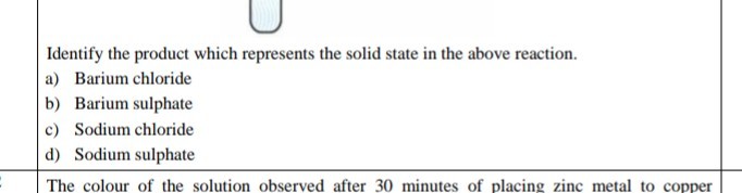 SOLVED: Identify the product which represents the solid state in the ...