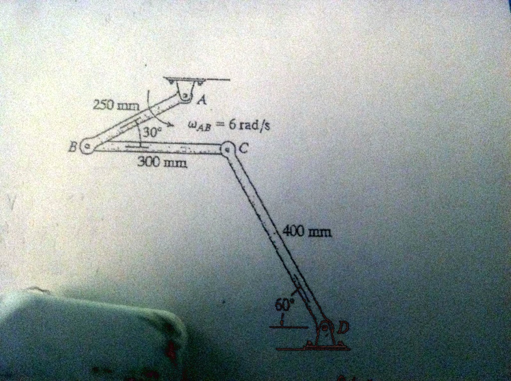 Solved Link Ab Is Rotating At A Constant Angular Velocity Of Ï‰ab 6 Rads At The Instant
