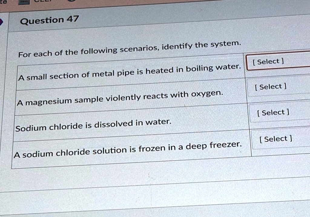 question 47 for each of the following scenarios identify the system a ...