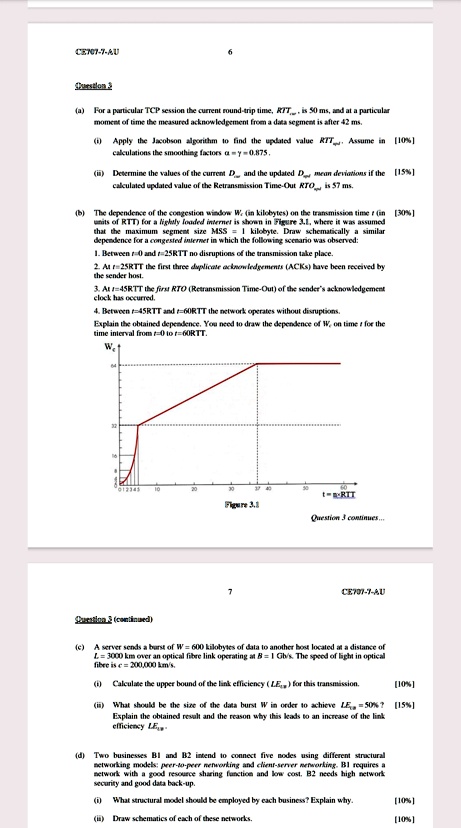 question 3 a for a particular tcp session the current round trip time ...