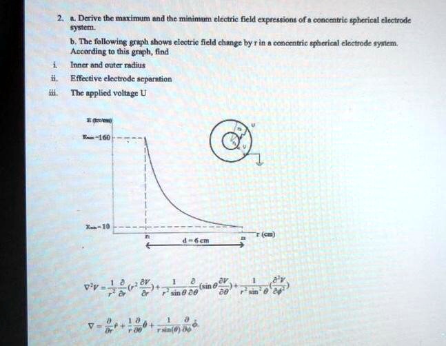 2a derive the maximum and the minimum clectric field expressions of a concentric spherical ...