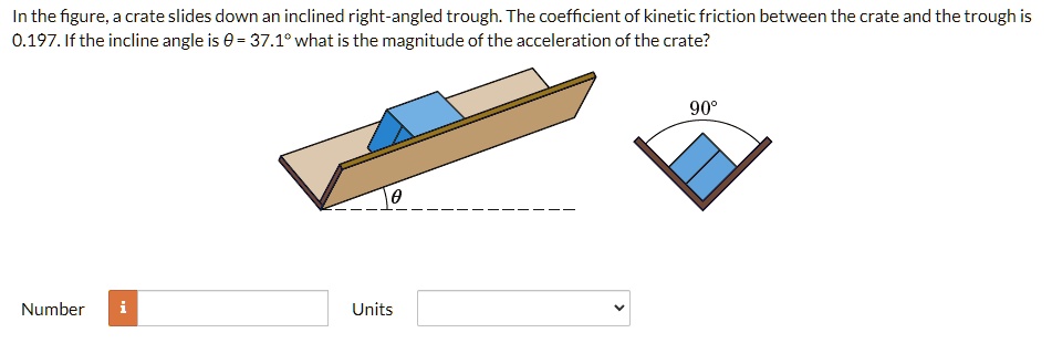 SOLVED: In the figure, a crate slides down an inclined right-angled ...