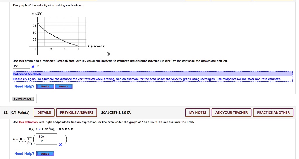 SOLVED: The graph shows the velocity braking shown (fus) (seconds | Use this graph midpoint ...