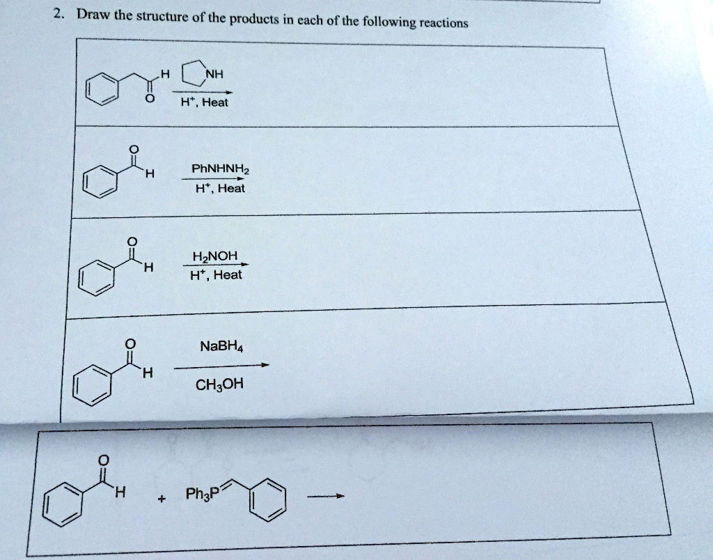 SOLVED: Draw the structure of the products in each of the following ...