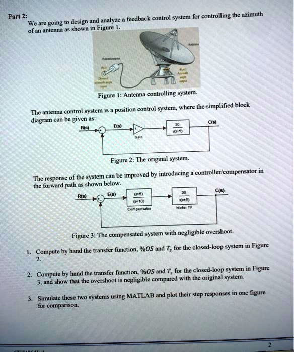 SOLVED: Part 2: We are going to design and analyze a feedback control ...