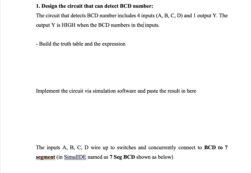 Solved Please Implement The Circuit In Simulation Software Design The Circuit That Can Detect