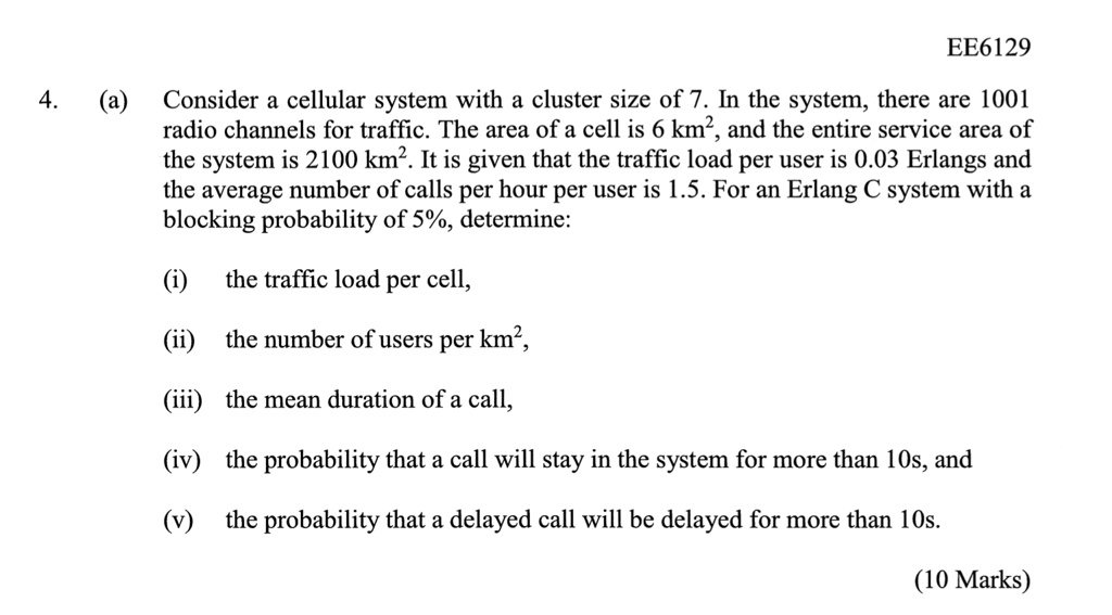 SOLVED: EE6129 (a) Consider a cellular system with a cluster size of 7. In the system, there are ...