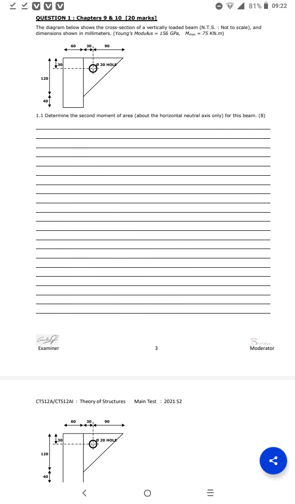 SOLVED: Question 1: Chapter 10 [20 marks] The diagram below shows the ...