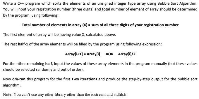 Solved Write A C Program Which Sorts The Elements Of An Unsigned Integer Type Array Using