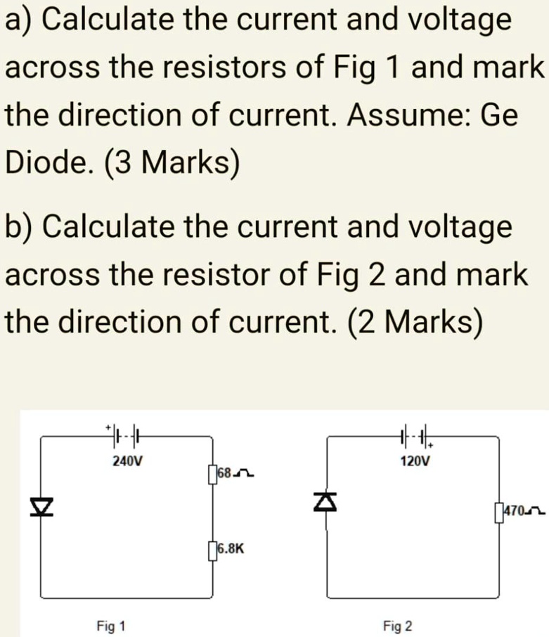 SOLVED: a) Calculate the current and voltage across the resistors of ...