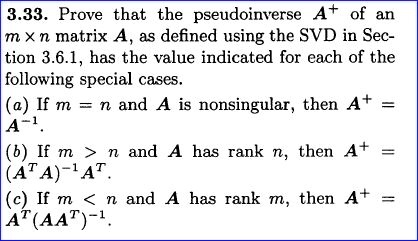 3.33. Prove that the pseudoinverse A^+ of an m × n matrix A, as defined ...
