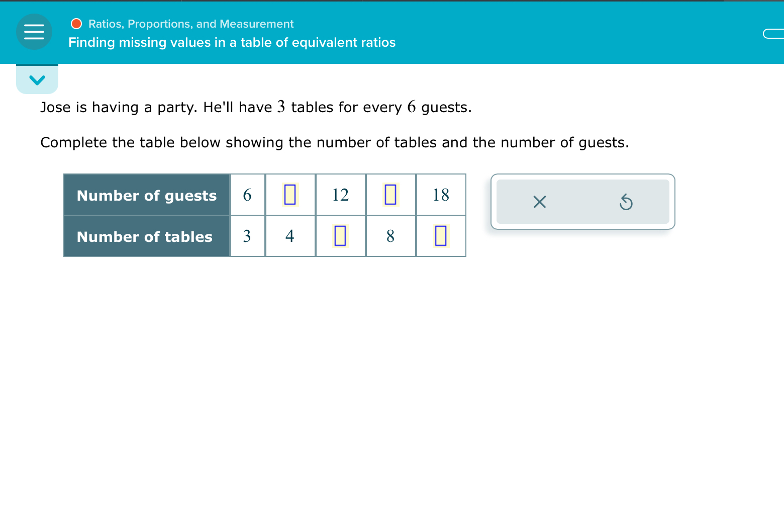 Ratios, Proportions, and Measurement Finding missing values in a table ...