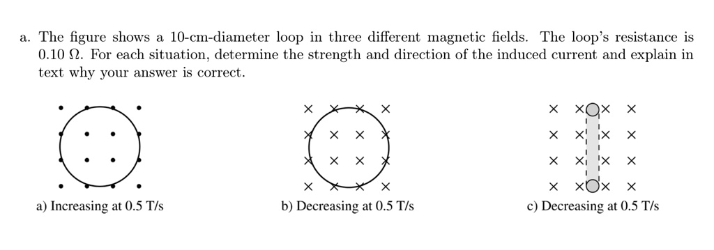 the figure shows 10 cm diameter loop in three different magnetic fields the loops resistance is ...