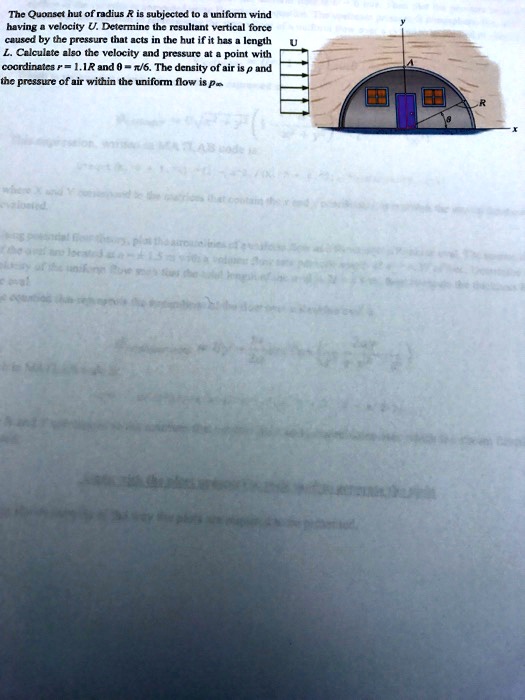 SOLVED: The Quonset hut of radius R is subjected to a uniform wind ...