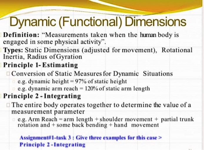 SOLVED:Dynamic (Functional) Dimensions Definition: Measurements taken ...