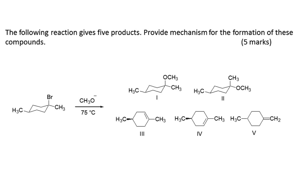 SOLVED:The following reaction gives five products. Provide mechanism ...