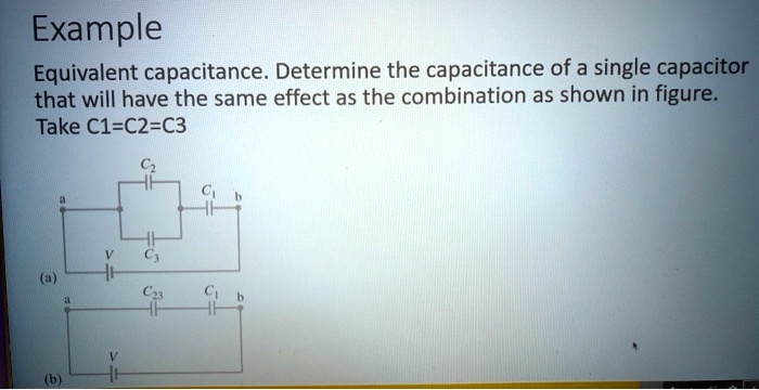 SOLVED: Example Equivalent capacitance: Determine the capacitance of a ...