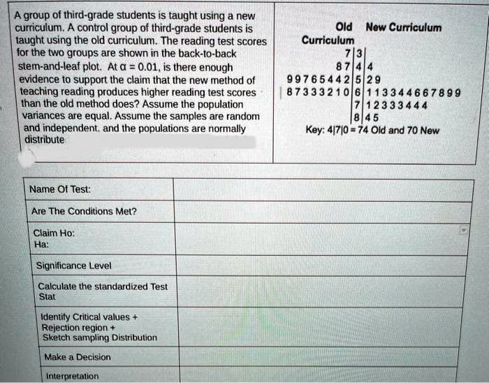 SOLVED: A group of third-grade students is taught using a new ...