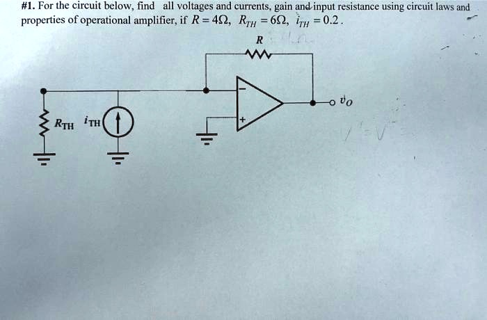 SOLVED: For the circuit below, find all voltages and currents, gain and input resistance using ...