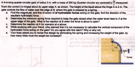 SOLVED: From the center) is hinged about its upper edge A, as shown. The height of the liquid ...