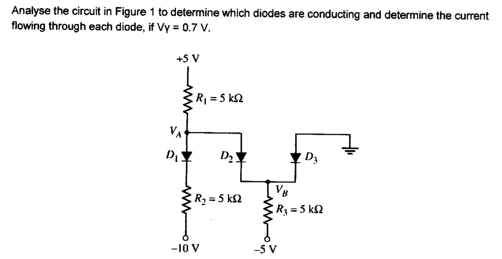 SOLVED: Analyse the circuit in Figure 1 to determine which diodes are ...