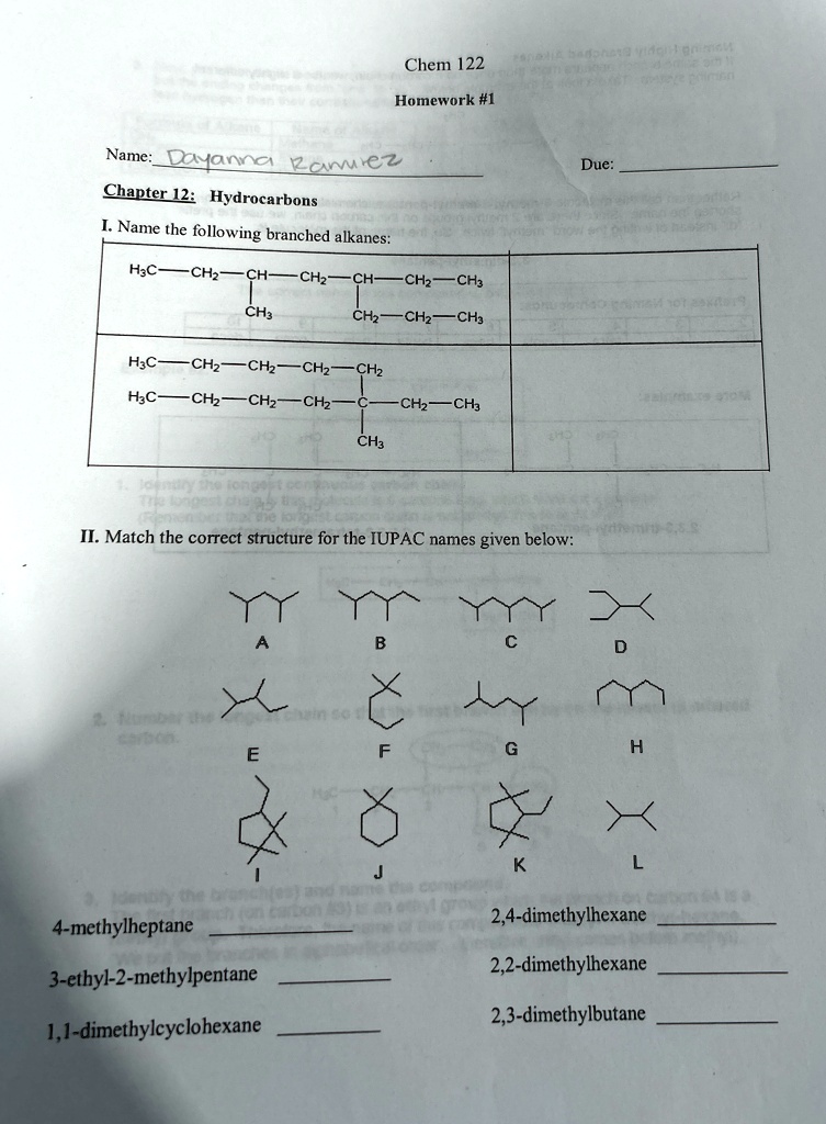 chem 122 homework 1 name dayanna ramirez chapter 12 hydrocarbons i name the following branched ...