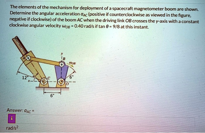 SOLVED: The elements of the mechanism for deployment of a spacecraft magnetometer boom are shown ...