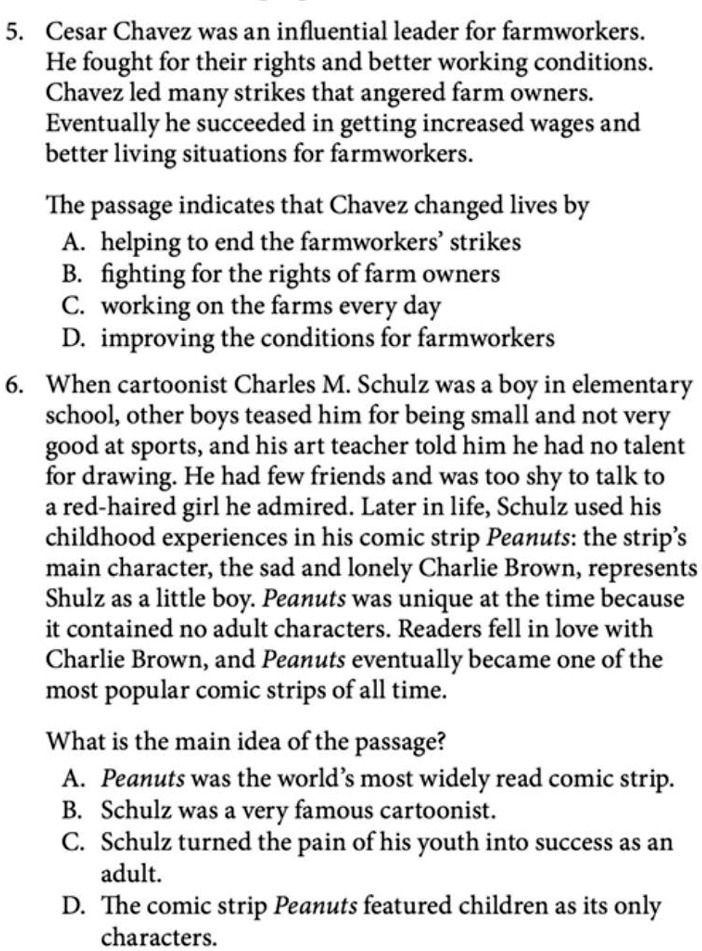 5. Cesar Chavez was an influential leader for farmworkers. He fought ...