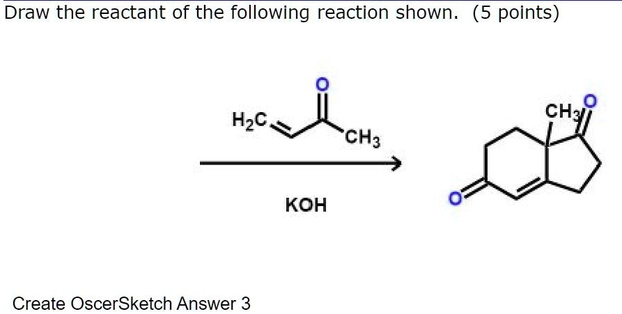 SOLVED: Draw the reactant of the following reaction shown: (5 points) Hzc CHzli KoH Create ...