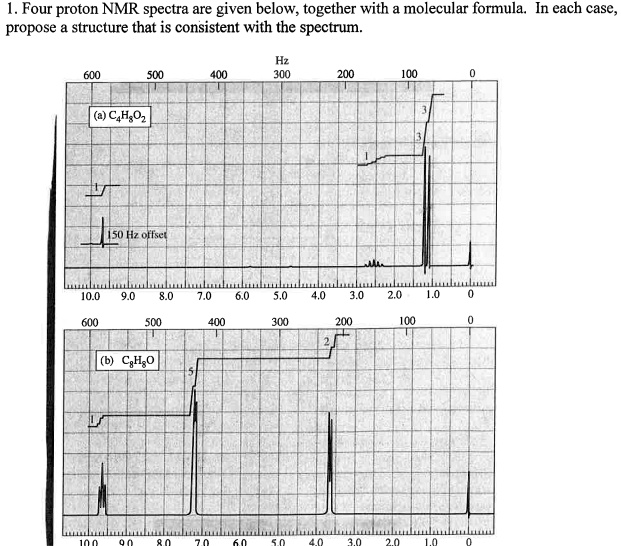 SOLVED: Four proton NMR spectra are given below; together with ... SOLVED: Four proton NMR spectra are given below; together with ...