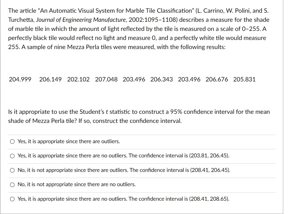 [GET ANSWER] the article an automatic visual system for marble tile ...