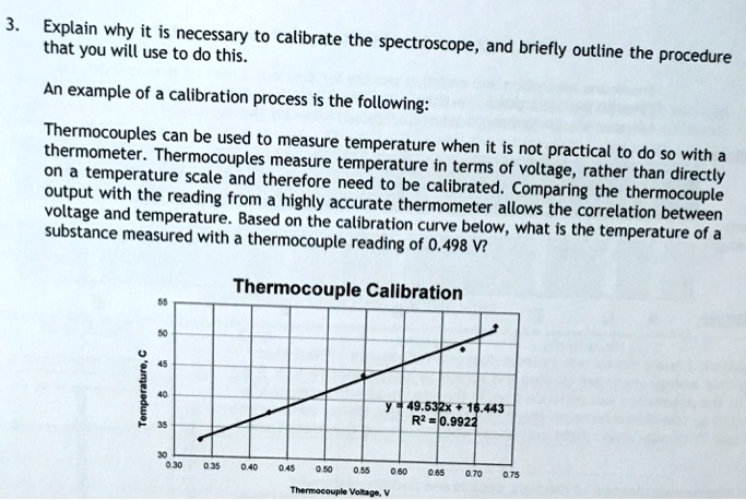 SOLVED: Explain why it is necessary calibrate the that you will use to do this spectroscope, and ...