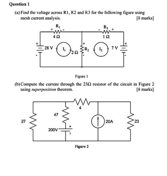 SOLVED: Question 1 (a) Find the voltage across R1, R2, and R3 for the following figure using ...