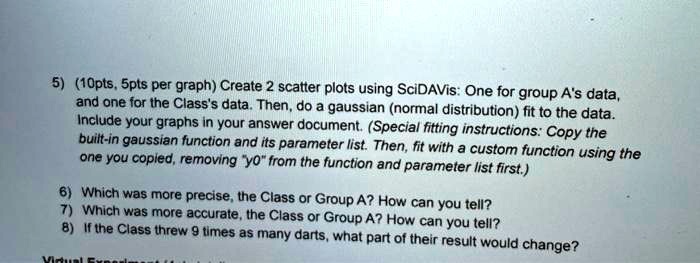 SOLVED: (1Opts. Spts per graph) Create 2 scatter plots using SciDAVis ...