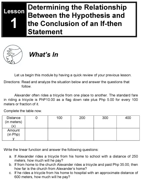 SOLVED: Determining the Relationship Lesson Between the Hypothesis and the Conclusion of an If ...