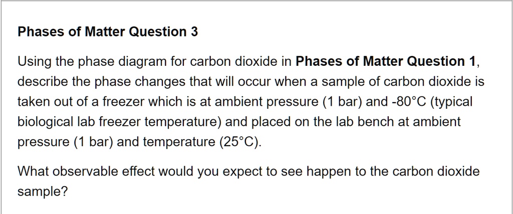 SOLVED: Phases of Matter Question 3 Using the phase diagram for carbon ...