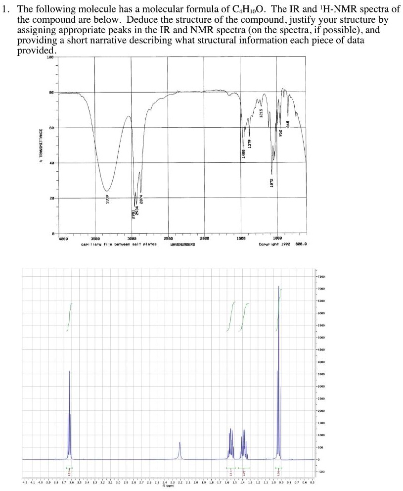 SOLVED: The following molecule has a molecular formula of CH3O. The IR ...