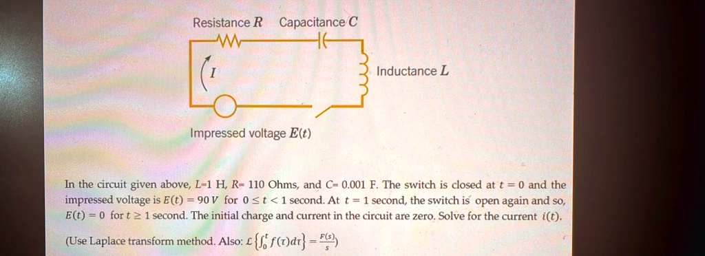 Resistance R Capacitance C Impressed voltage E(t) Inductance L In the ...
