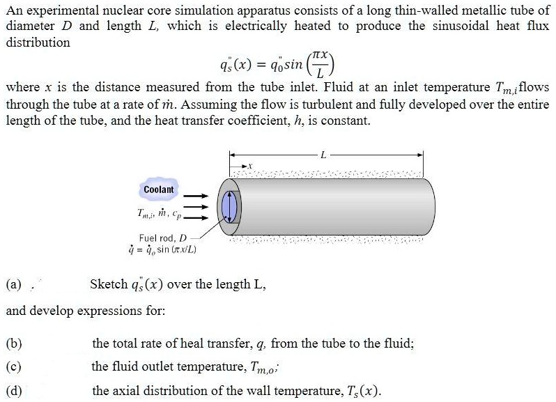SOLVED: An experimental nuclear core simulation apparatus consists of a long thin-walled ...