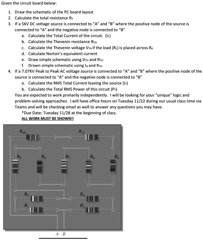 SOLVED: Circuit analysis Given the circuit board below: 1. Draw the schematic of the PC board ...