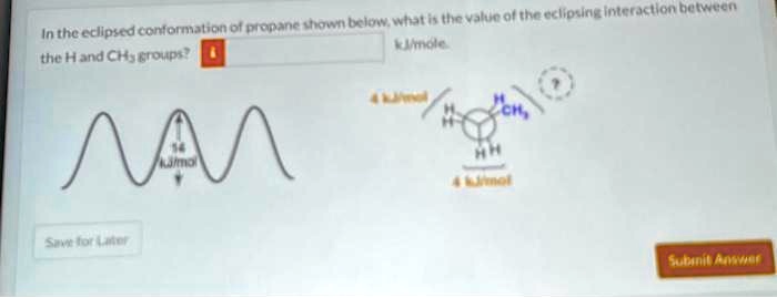 SOLVED: Text: In the eclipsed conformation of propane shown below, what ...