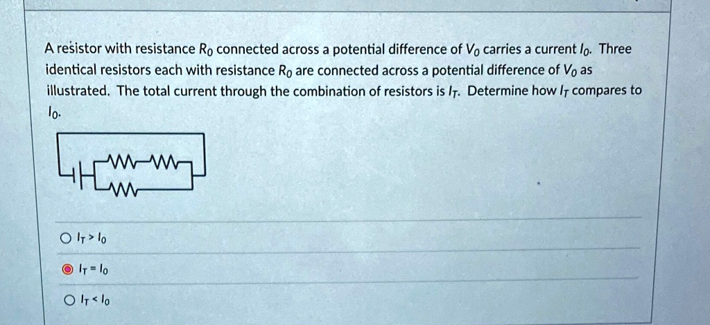 SOLVED: 'A resistor with resistance Ro connected across a potential difference of Vo carries a ...